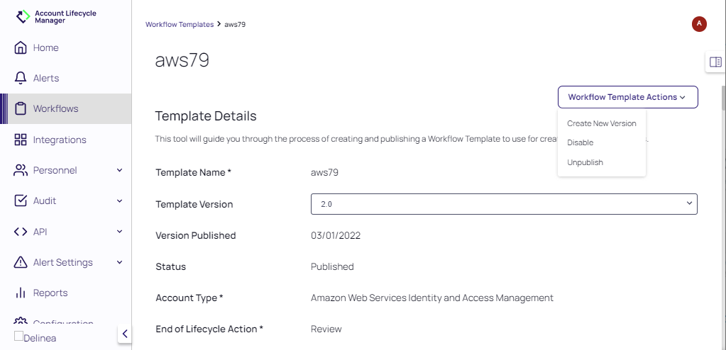 Workflow Template Versioning