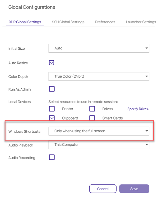 Global Configuration Settings