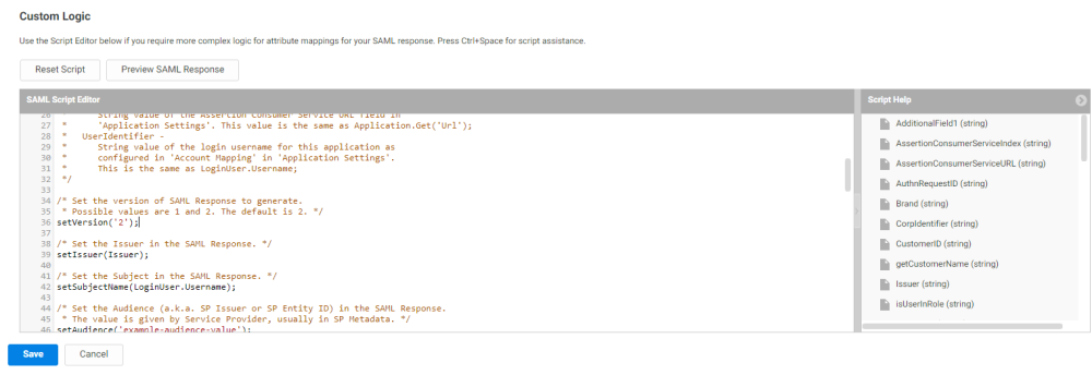 Writing a Custom SAML Script