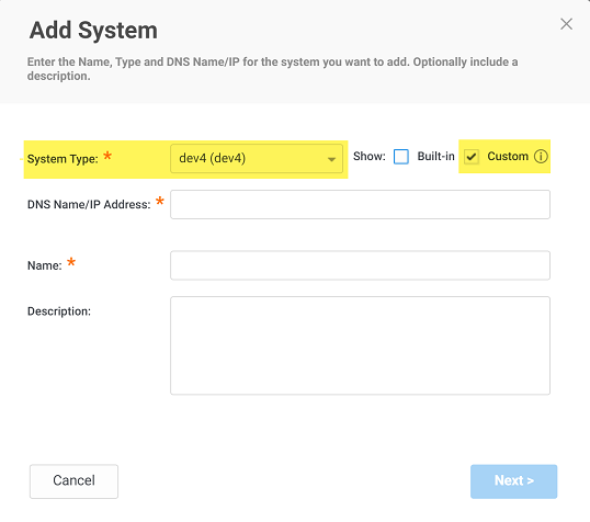 Adding Systems with the Wizard