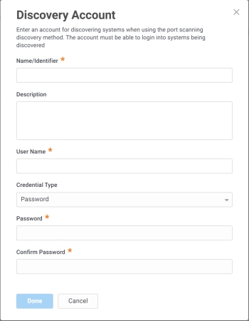 Adding Accounts for Port Scan Discovery