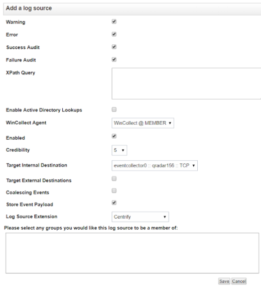 Log Source Configuration