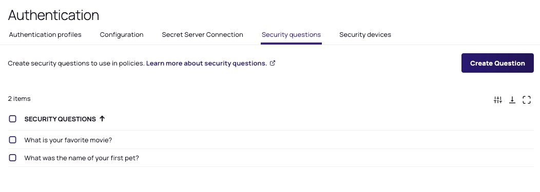 Authentication Profiles