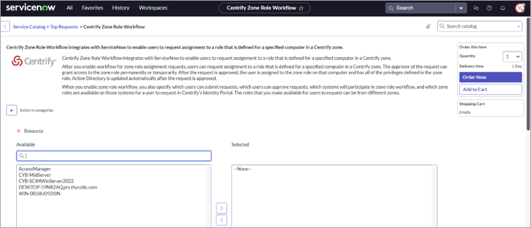 Request Initiation Zone Role Workflow (ZRW)
