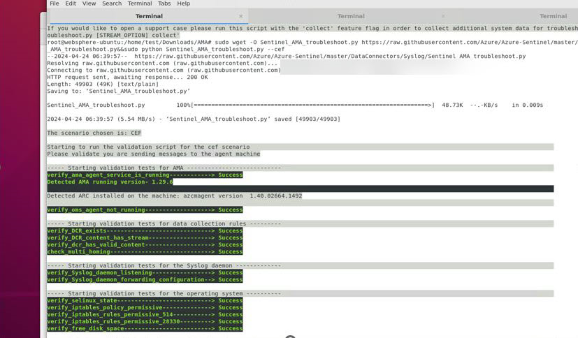 Verifying the AMA Connector