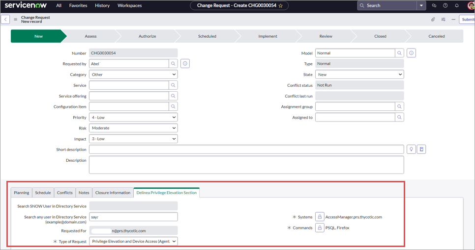 Privilege Access Workflow Using Incident and Change Management