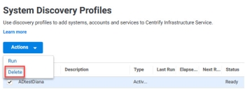 Deleting a Systems Discovery Profiles