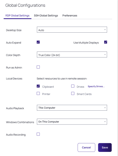 Global Configuration Settings