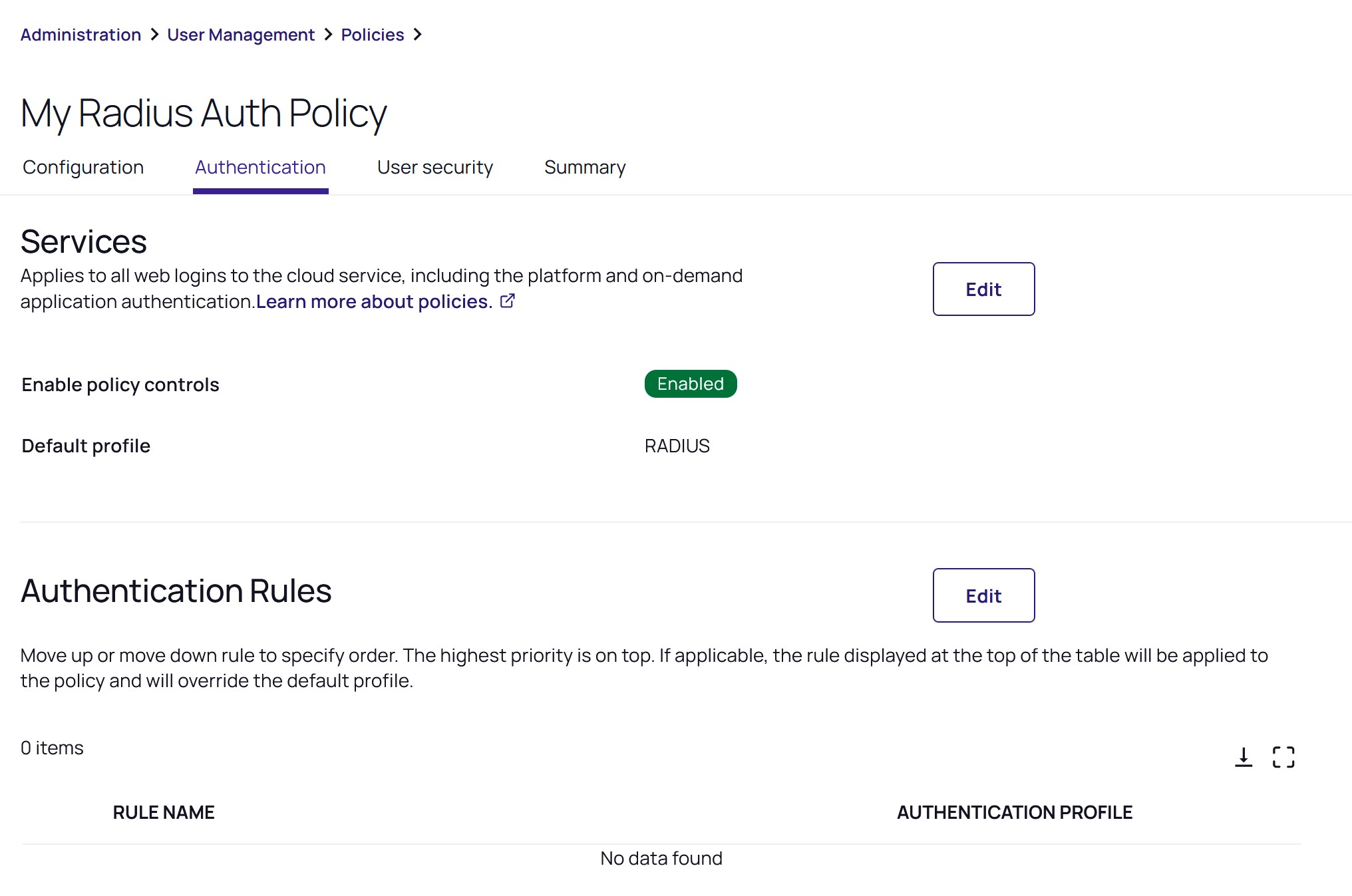Radius Authentication