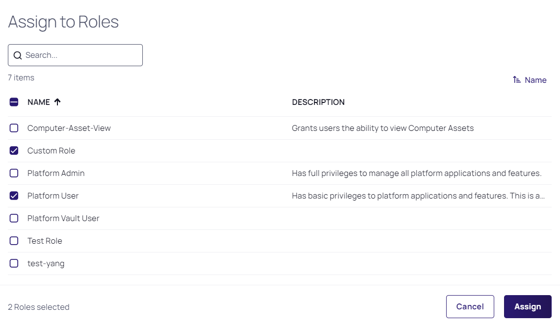 Roles and Permissions