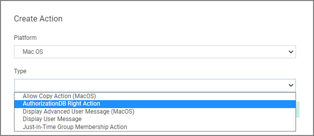 AuthorizationDB Right Actions