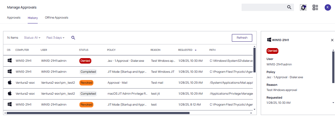 Approvals