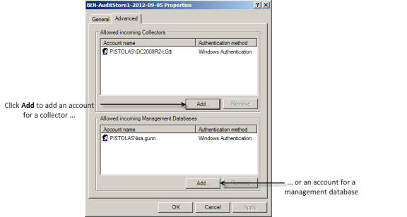 Managing Audit Store Databases