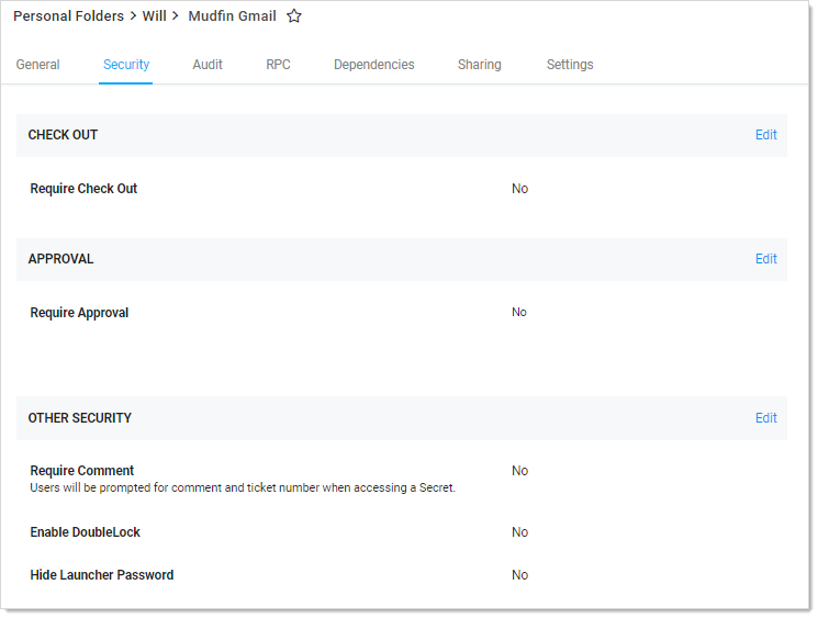 Assigning a DoubleLock to a Secret