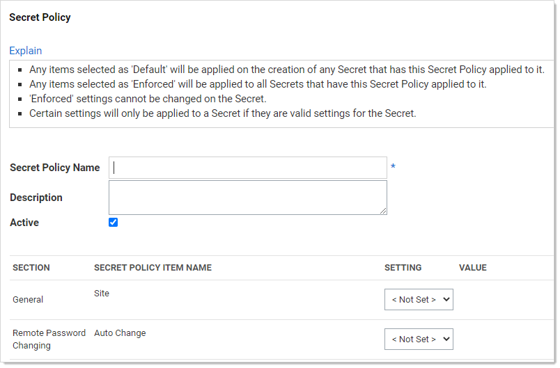 Assigning Workflows to Secret Policies