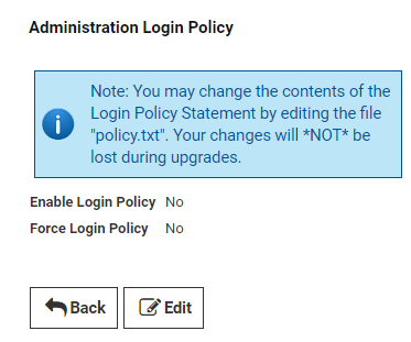 Enabling a Company Policy Login Banner