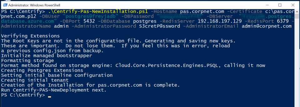 Installing Hyper-scalable PAS