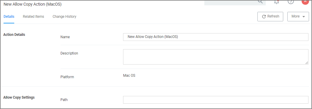 Allow Copy Action (macOS)
