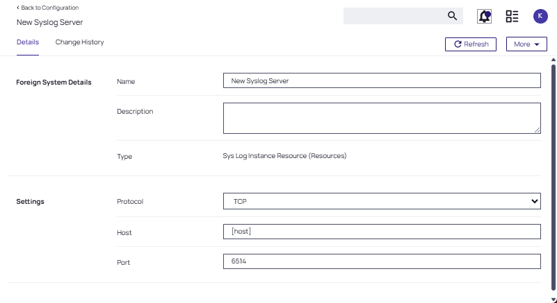 Setting up a Syslog Connection