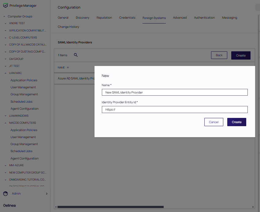 Setting up a SAML Integration