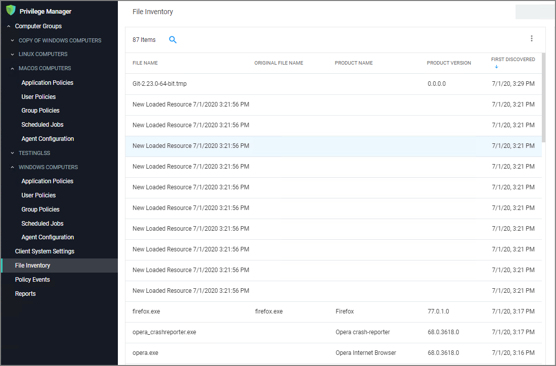 File Inventory