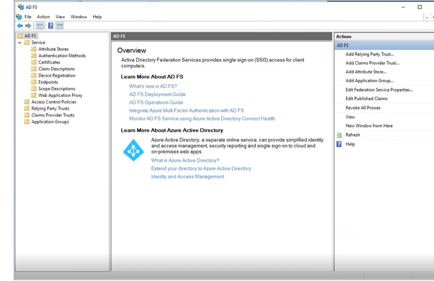 Configuring ADFS 4.0 (Windows Server 2016)