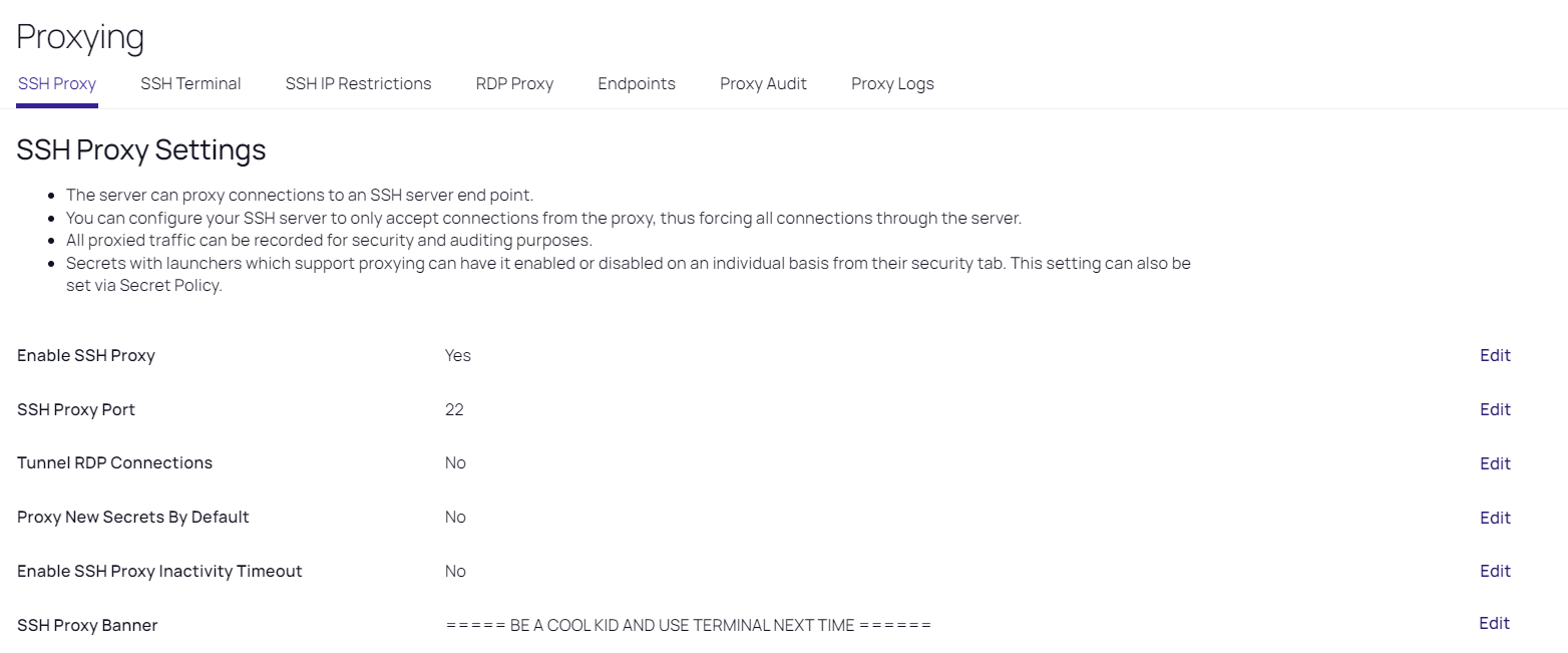 Configuring SSH Proxies for Launchers